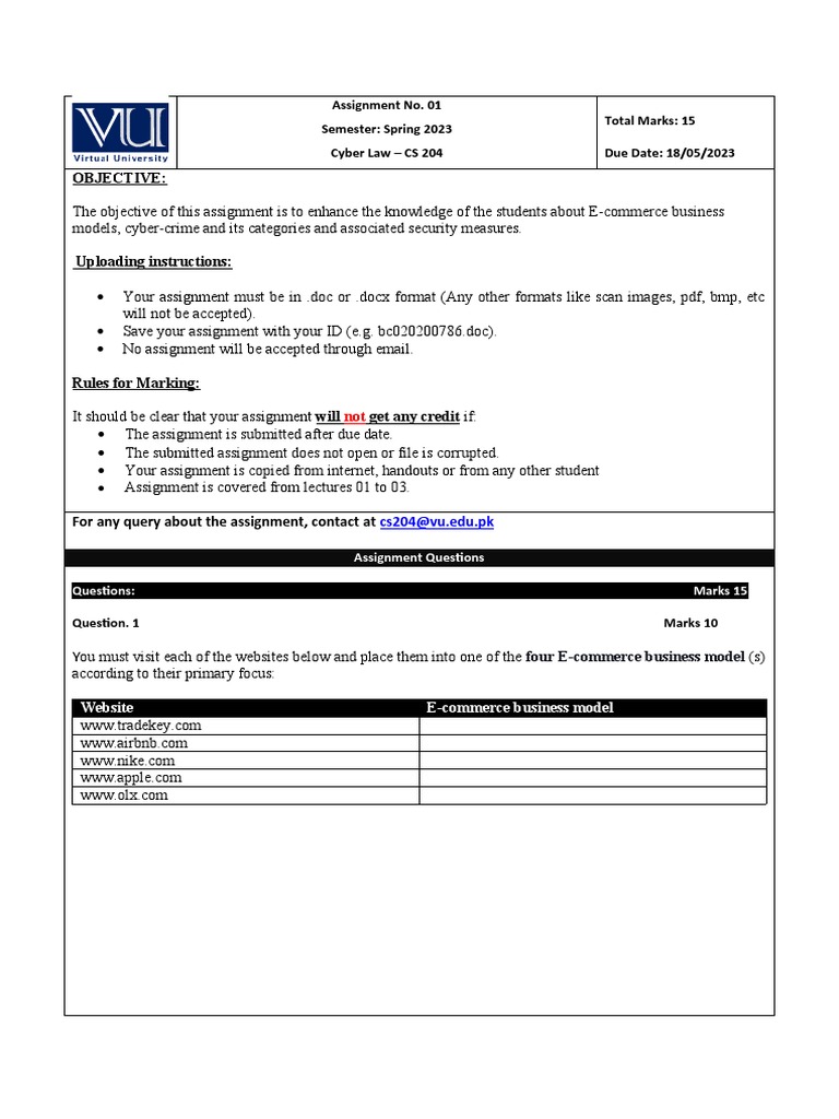 Assignment 1 | PDF | Cybercrime | World Wide Web