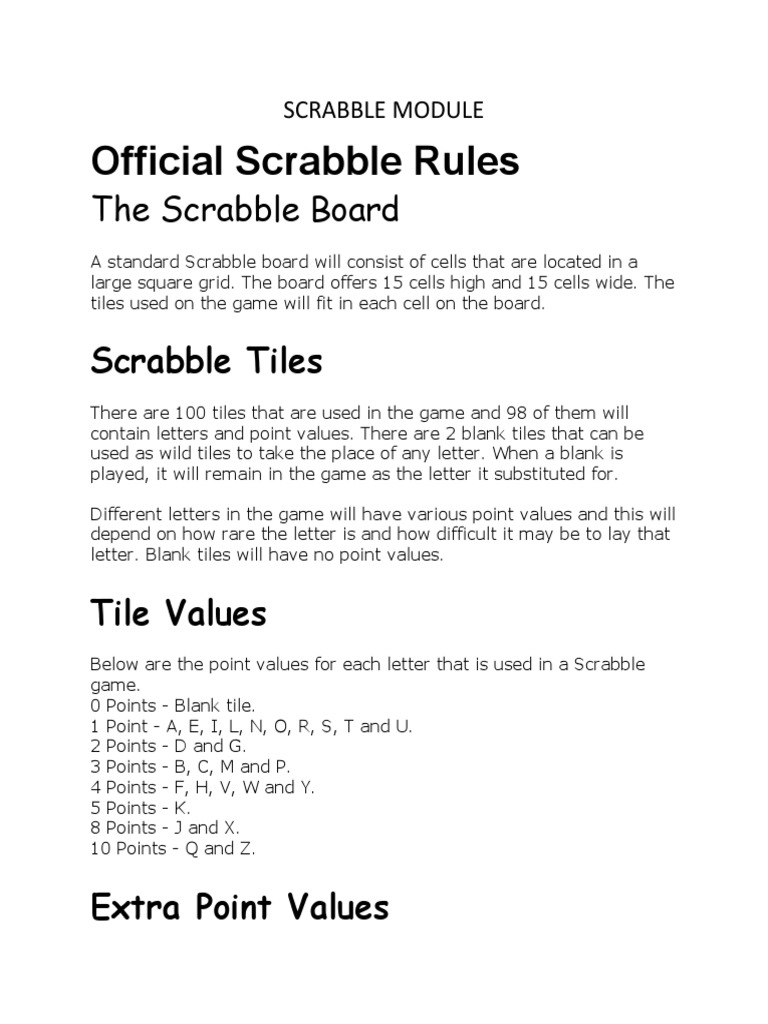 Scrabble Module | PDF | Games Of Mental Skill
