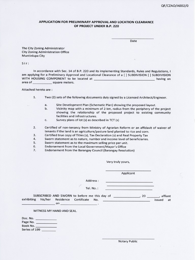 Bp220 Prelimapproval Locational Clearance | PDF