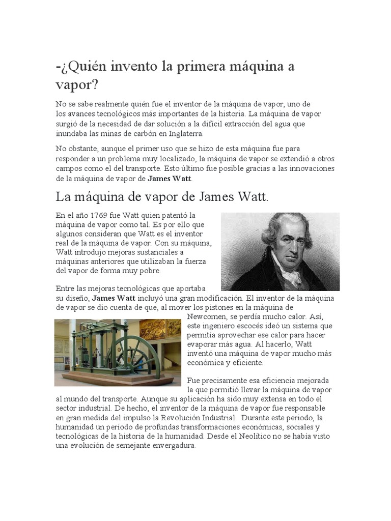 Maquina de Vapor | PDF | Máquina de vapor | James Watt