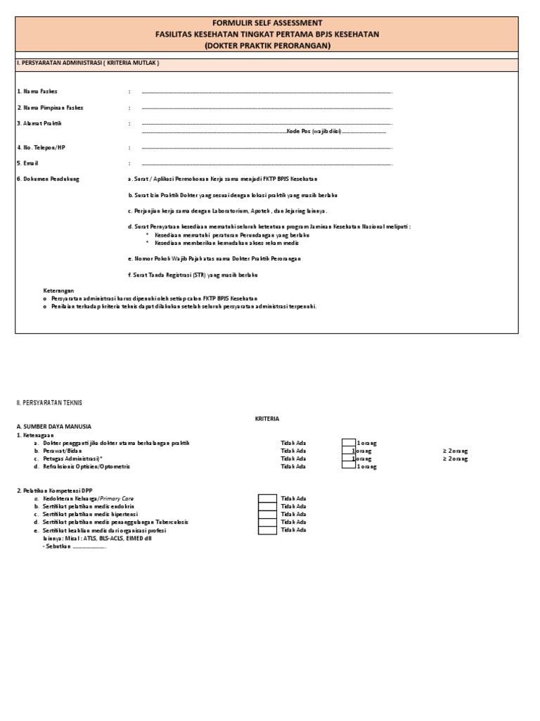 Form Self Assesment DPP | PDF