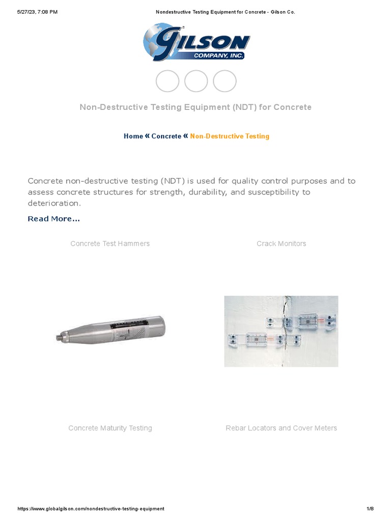 Nondestructive Testing Equipment For Concrete - Gilson Co | PDF ...