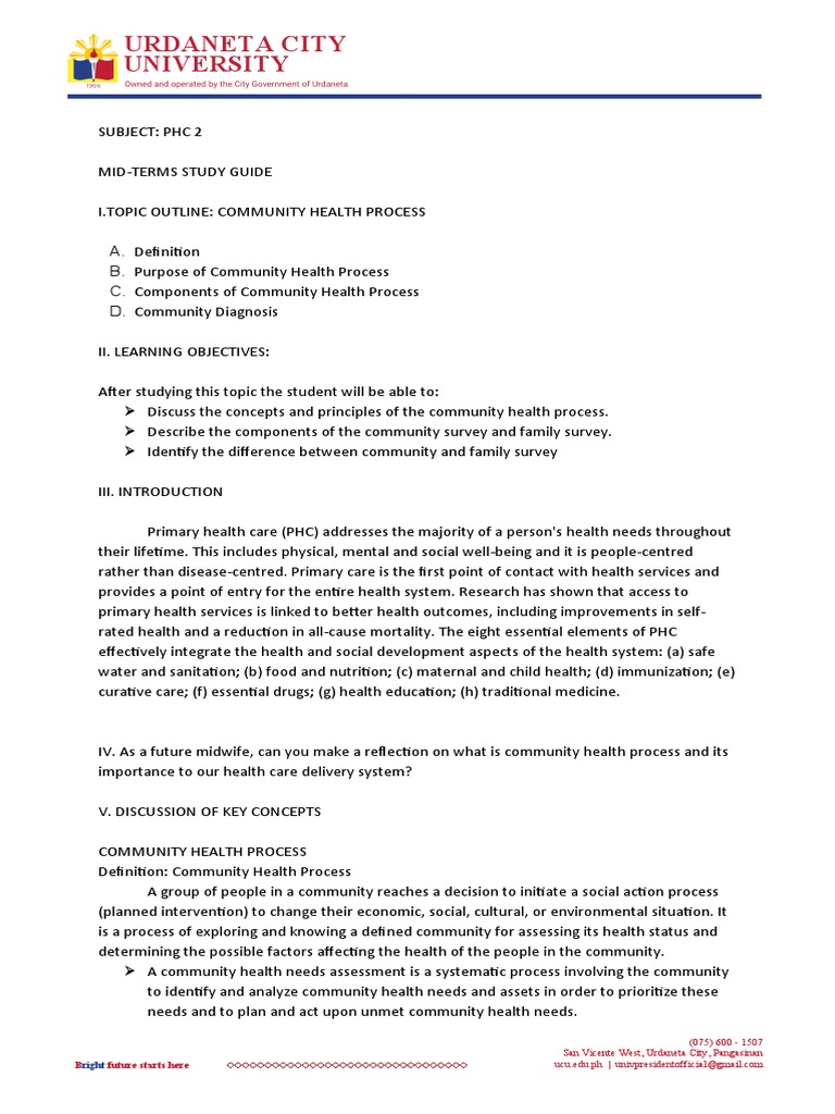 PHC 2 Community Health Process | PDF | Survey Methodology | Evaluation