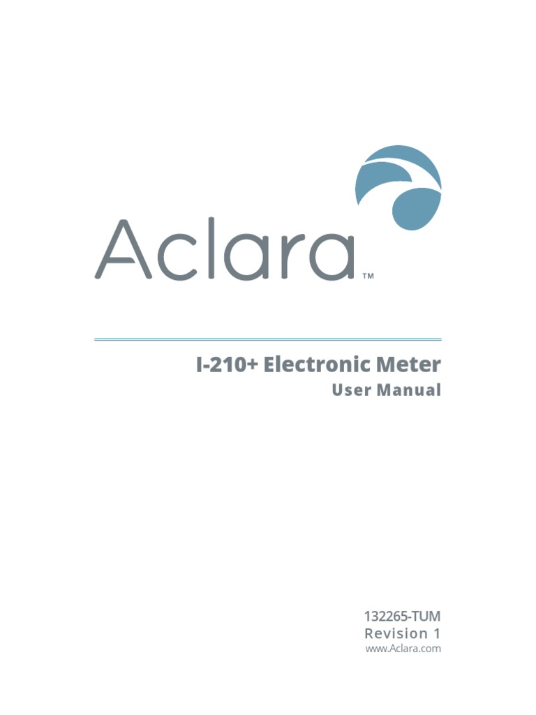 I-210+ Electronic Meter: User Manual | PDF | Electromagnetic ...