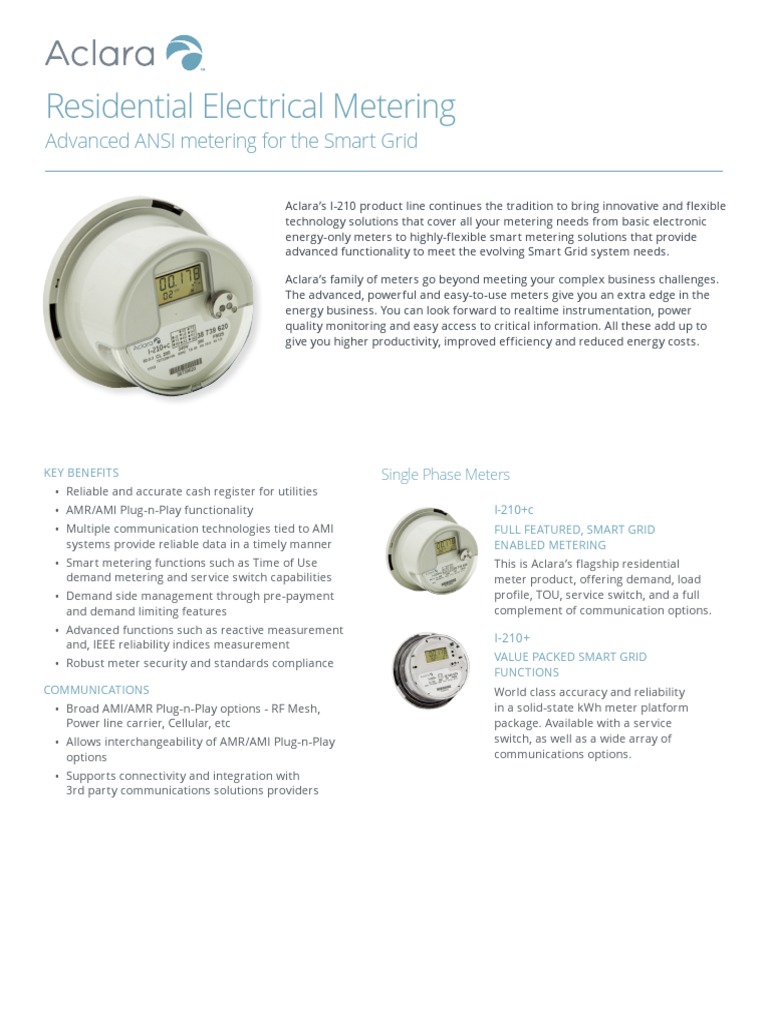 I-210-Residential-Smart-Meter-Family | PDF | Smart Grid | Mains Electricity