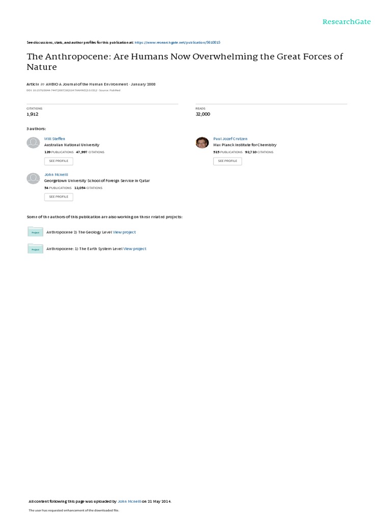 ANTHROPOCENE2007 | PDF | Anthropocene | Monopoly (Economics)