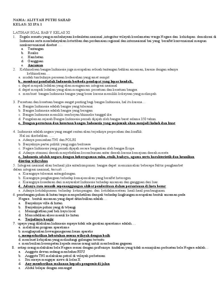 Latihan Soal Bab 5 | PDF