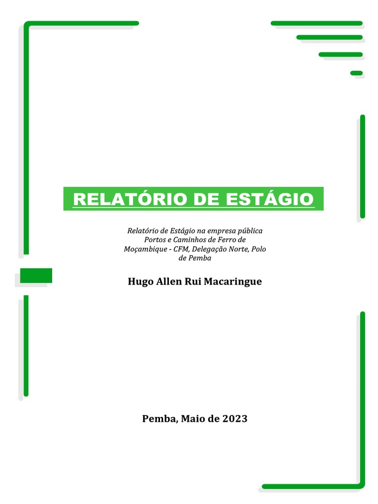 Relatório de Estágio na CFM-Norte Pemba | PDF | Armazém | Setor imobiliário