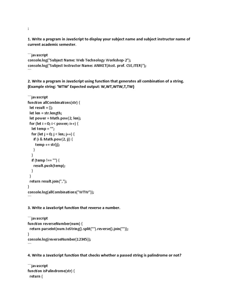 1 | Download Free PDF | Java Script | Computer Science 1 | Download Free PDF | Java Script | Computer Science