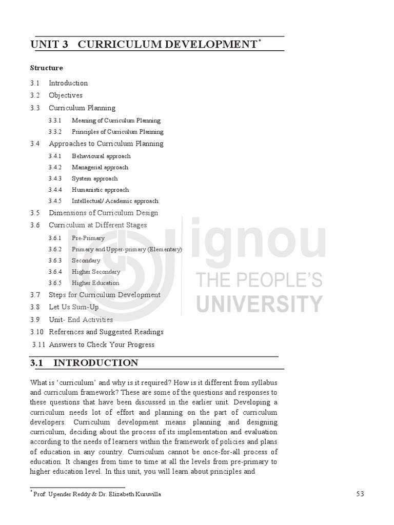 Unit 3 | PDF | Curriculum | Learning