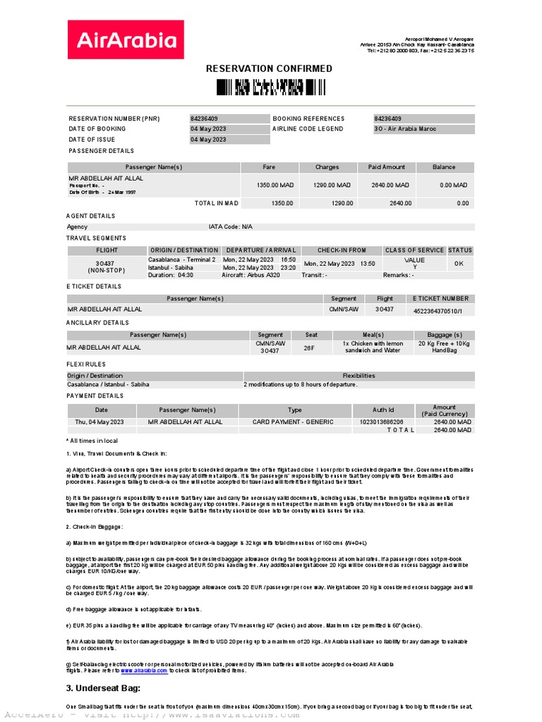 Itinerary Email v2 20230504232906687 | PDF | Transport