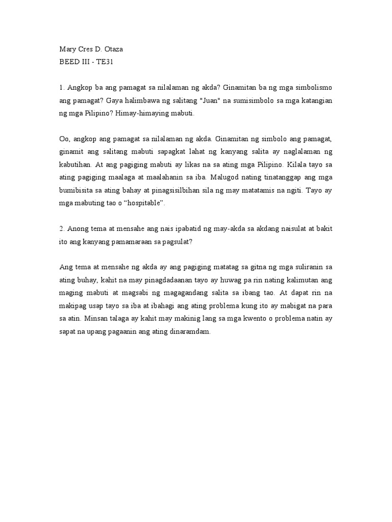 Kwento Ni Mabuti | PDF