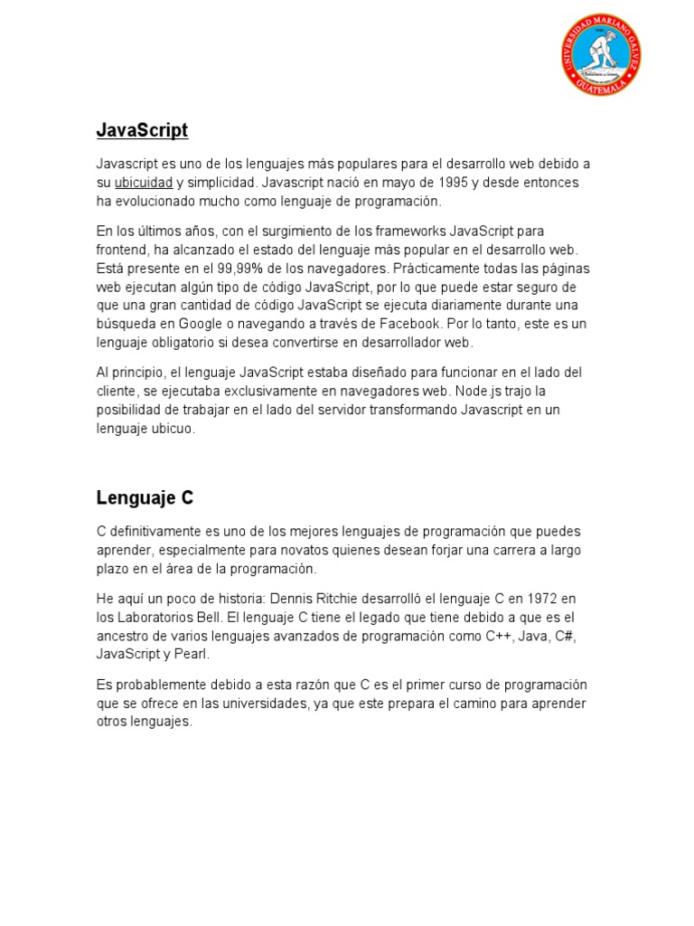 Lenguajes de Programacion | PDF | Java (lenguaje de programación) | Lenguaje de programación