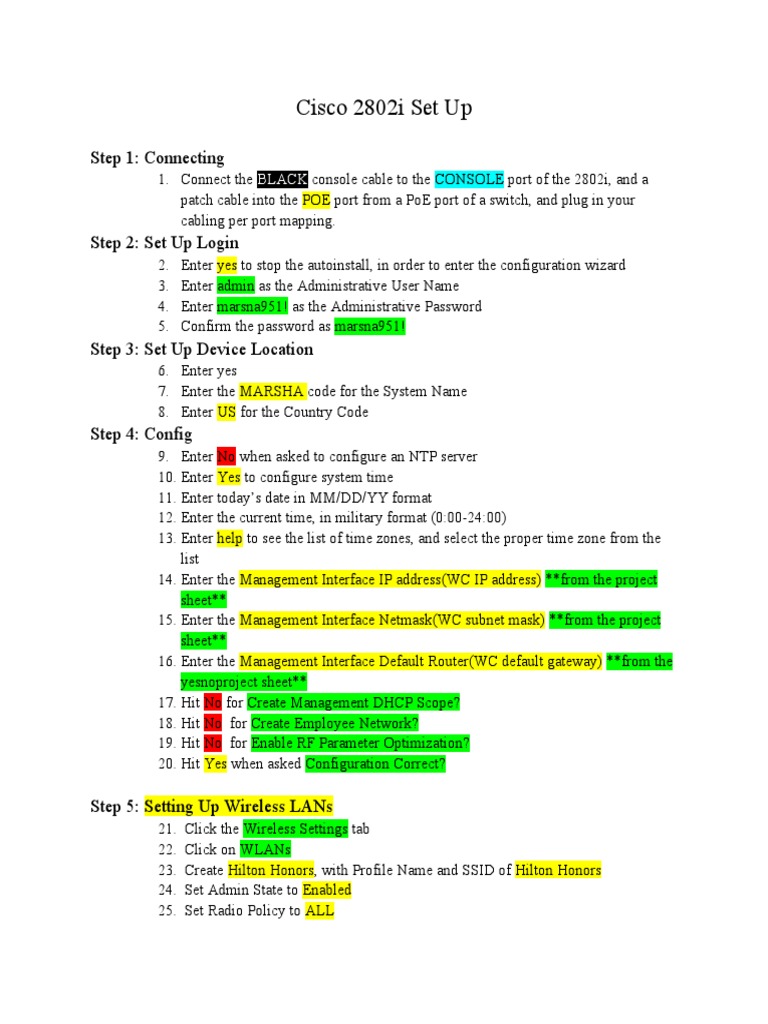 Cisco 2802i Set Up | PDF | Wireless Lan | Ip Address