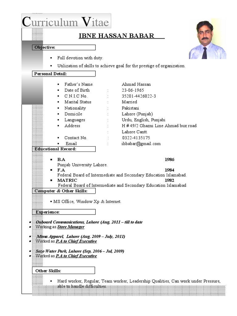My CV Doc (1) .Doc Store Keeper | PDF