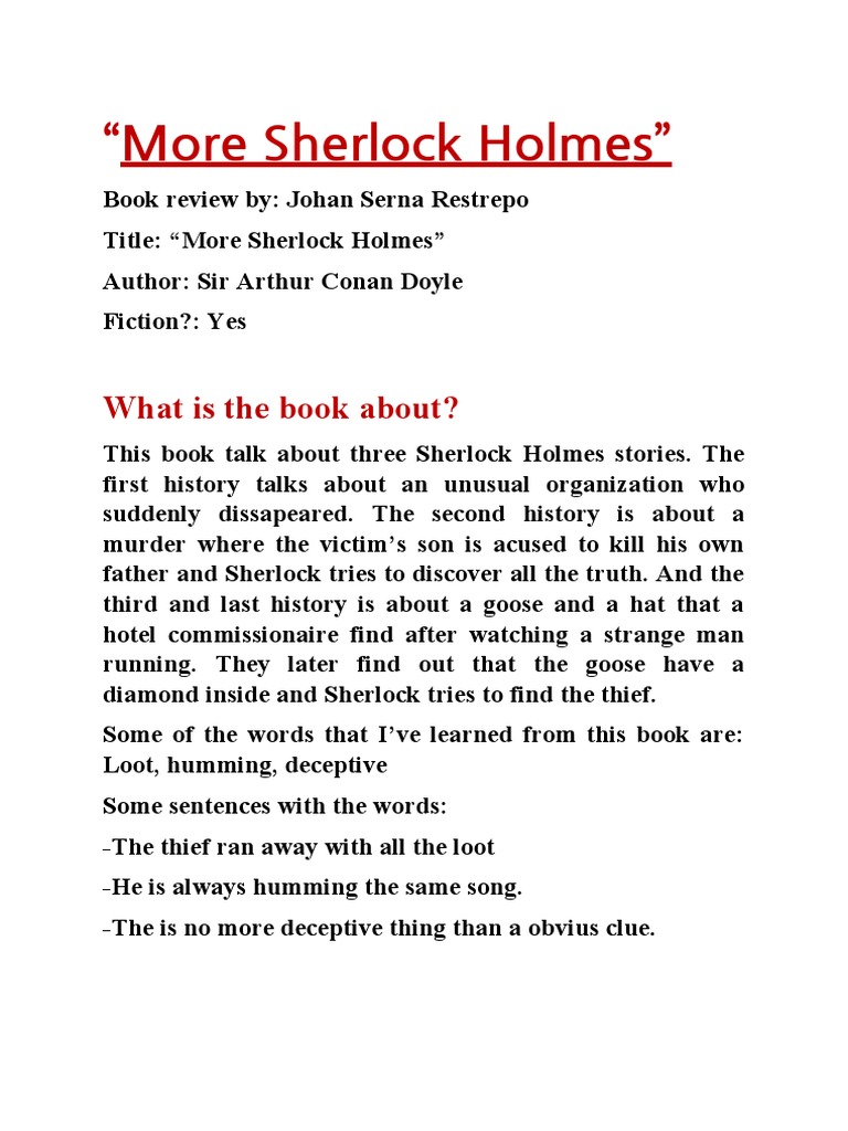 More Sherlock Holmes Book Review | PDF