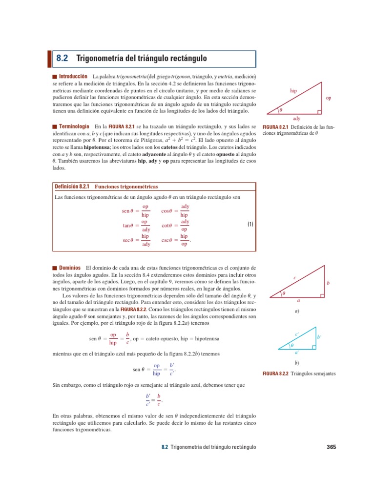 29 Trigonometría Del Triángulo Rectángulo | PDF | Funciones trigonométricas | Triángulo