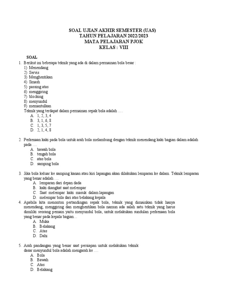 Soal Uas KLS Viii | PDF