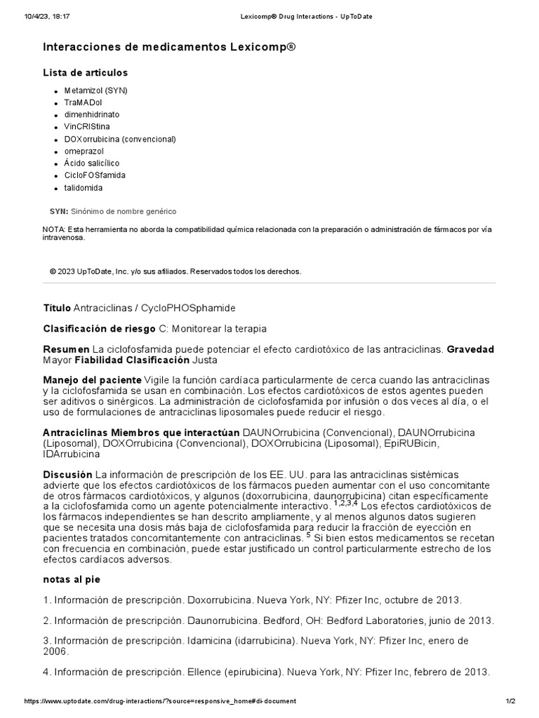Lexicomp® Drug Interactions - UpToDate 8 | PDF | Prescripción médica ...