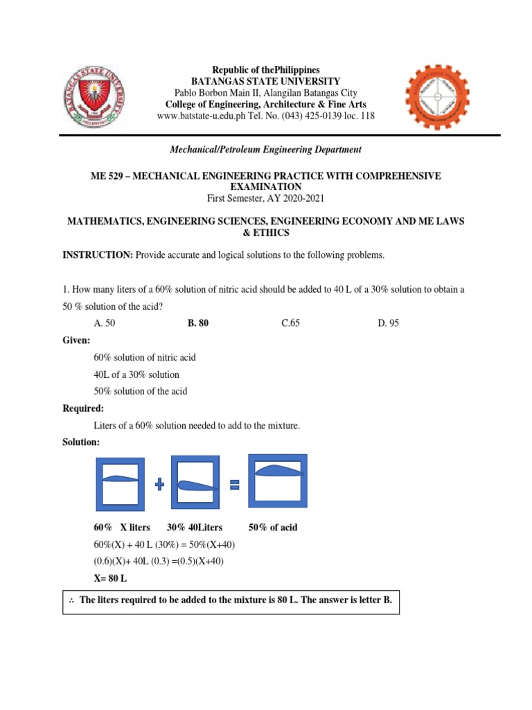 Mechanical Engineering Practice Problems | PDF | Triangle | Area