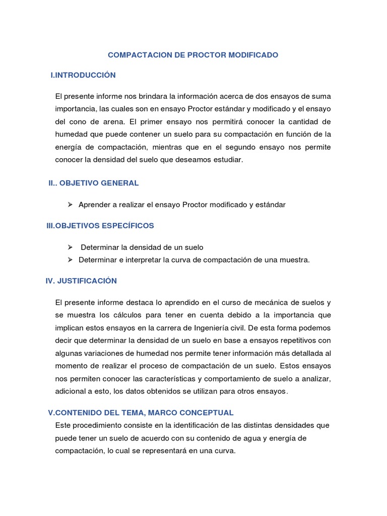 Compactacion de Proctor Modificado | PDF | Ciencia del suelo | Suelo