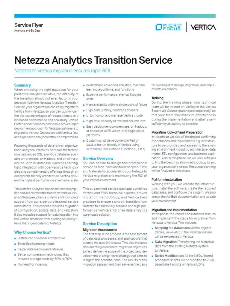 Netezza-Analytics-Transition-Service-Flyer | PDF | Analytics | Databases