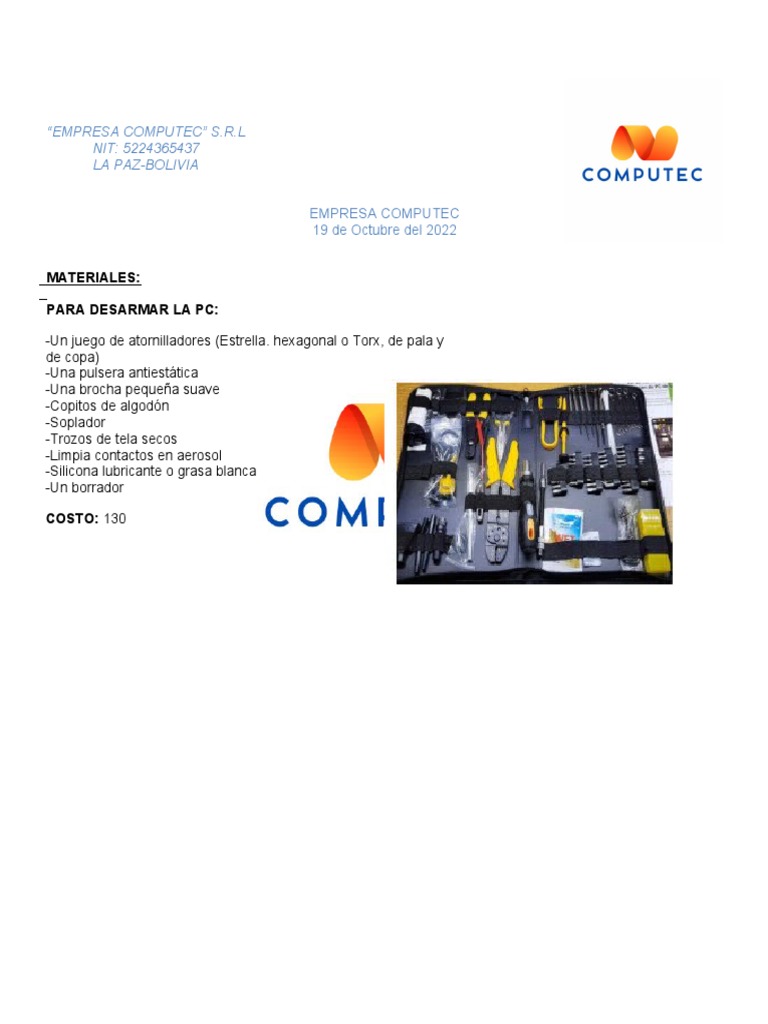 Mantenimiento de Equipo de Cómputo Básico MÓDULO PROFESIONAL | PDF ...