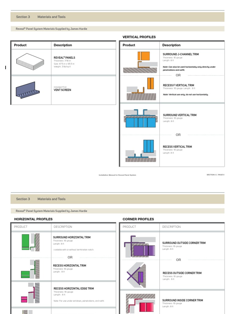 Hardie Reveal Trim Profiles | PDF | Paint | Crafts
