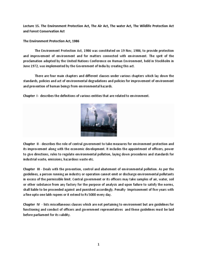 Overview of Environmental Protection Acts | PDF | Natural Environment