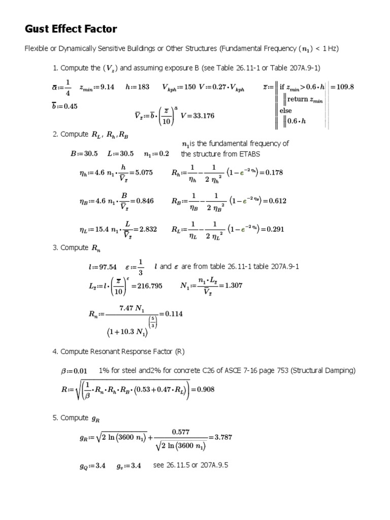 Gust Effect Factor (Flexible Building) - ASCE 7-16 Sample Calculation ...