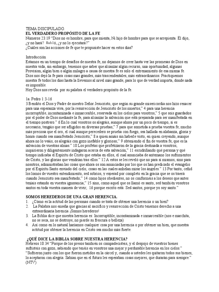 10 Tema El Verdadero Propósito de La Fe | PDF | Fe | Cristo (título)