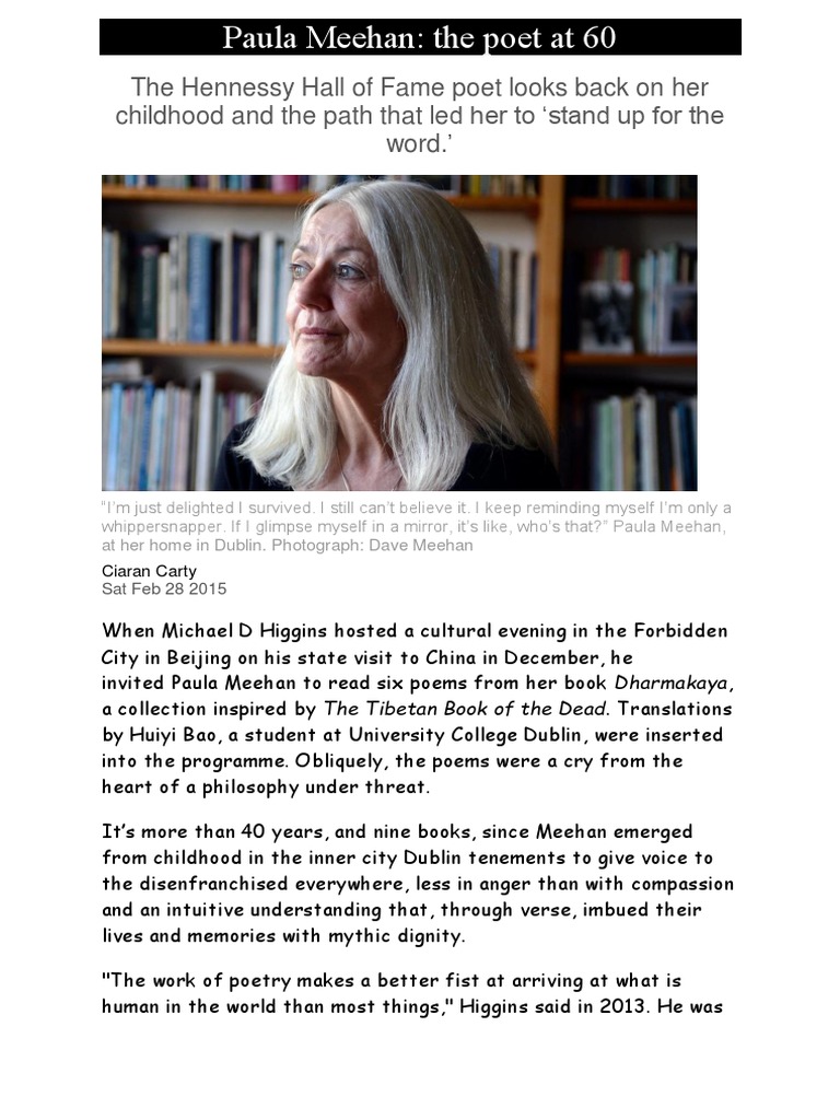 Paula Meehan Task | PDF