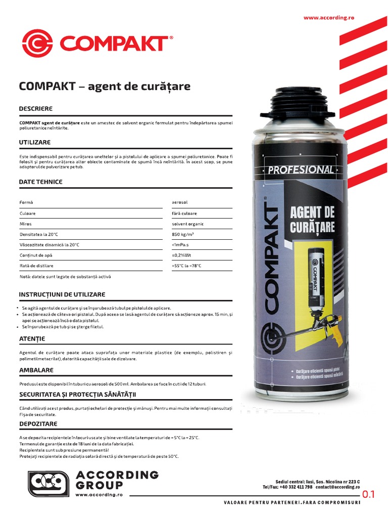 Fisa Tehnica Agent de Curatare 1 | PDF