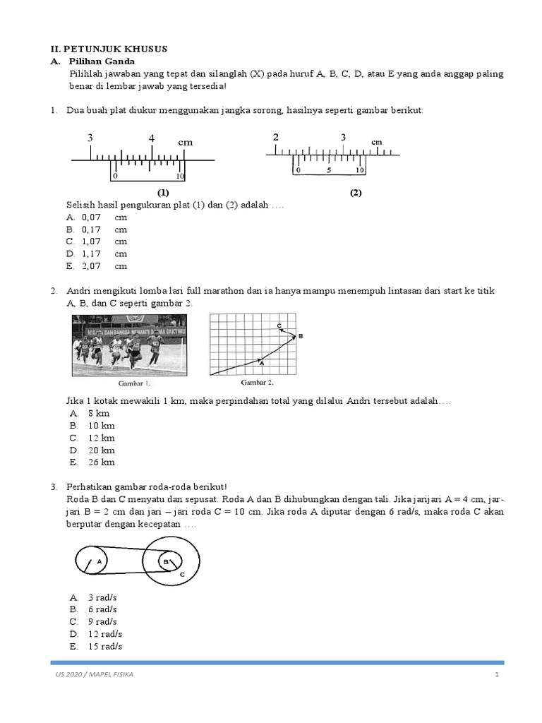 Soal Ujian Sekolah Fisika Edit | PDF