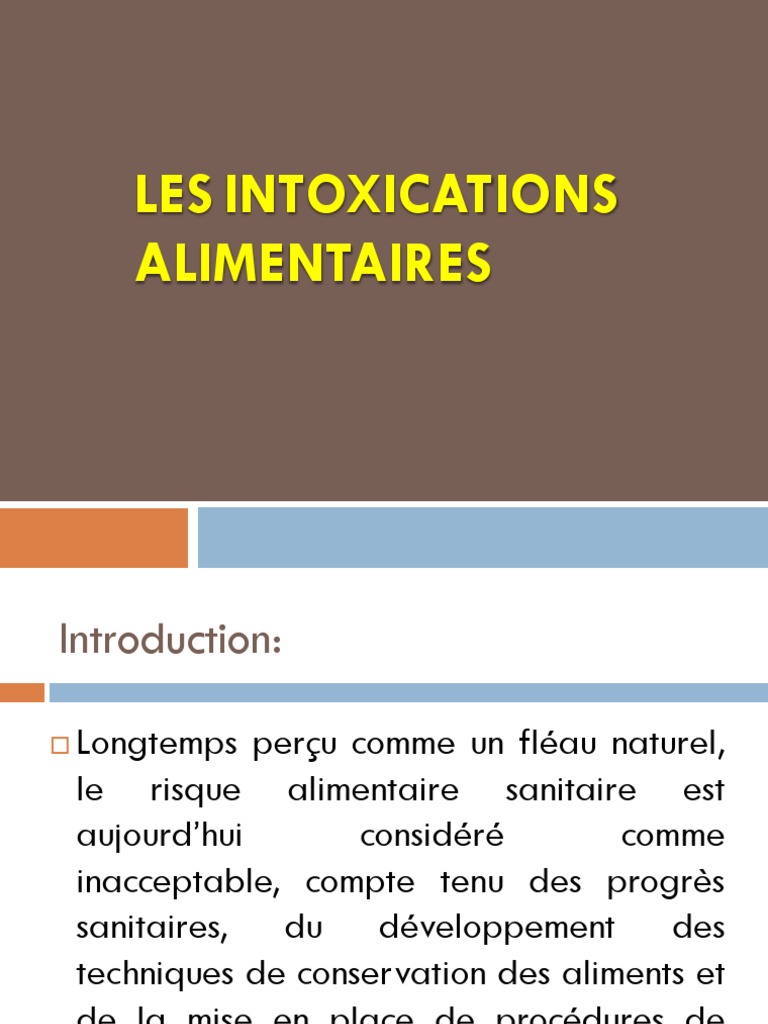 Panorama des Intoxications Alimentaires | PDF | Intoxication ...