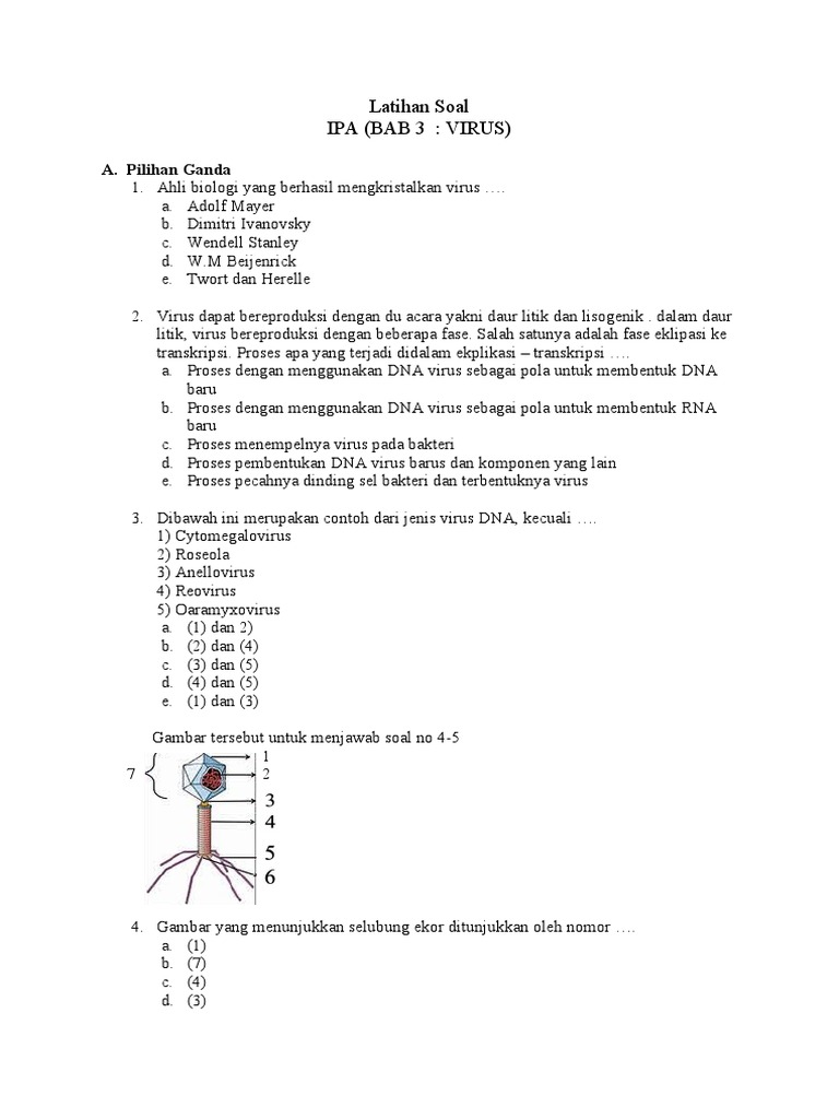 Latihan Soal Virus Kelas X | PDF