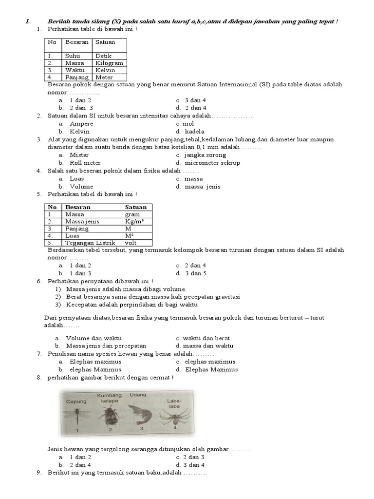 Soal Ipa Mts | PDF | Sains & Matematika