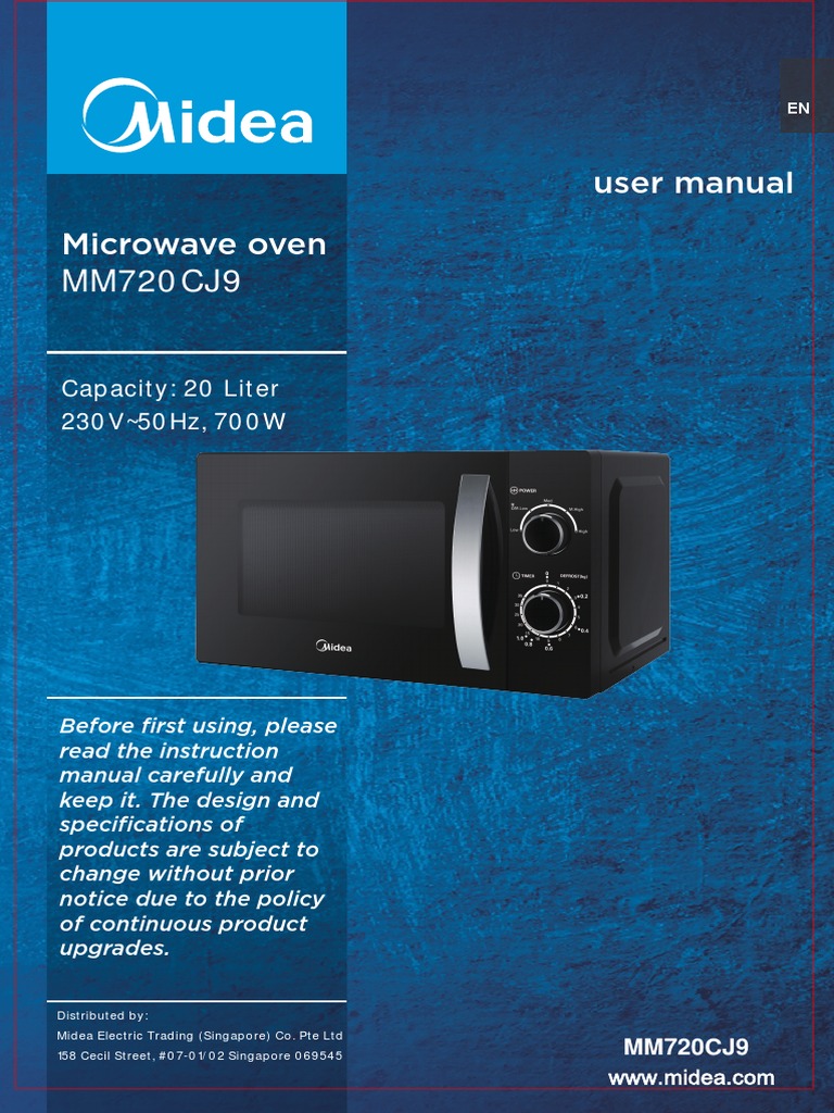Midea MM720CJ9 Microwave Manual | PDF | Manufactured Goods | Home