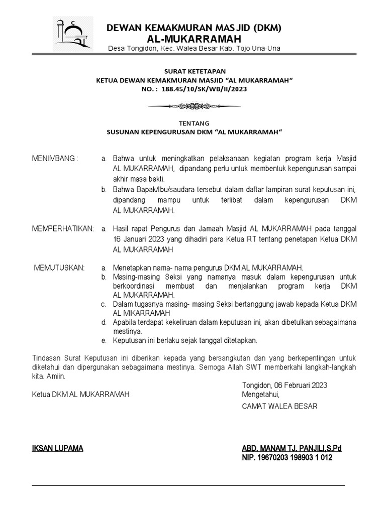 Sk Pengurus Masjid Al Mukarramah Pdf