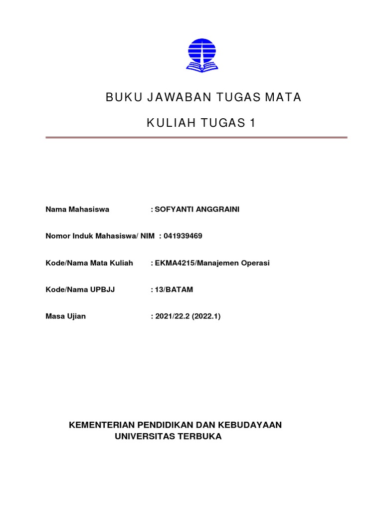 EKMA4215 Manajemen Operasi | PDF