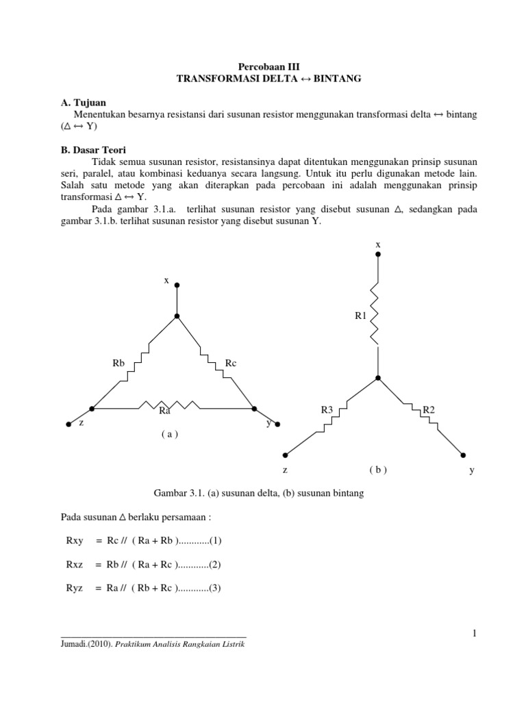 Transformasi Delta Bintang | PDF | Teknologi & Rekayasa