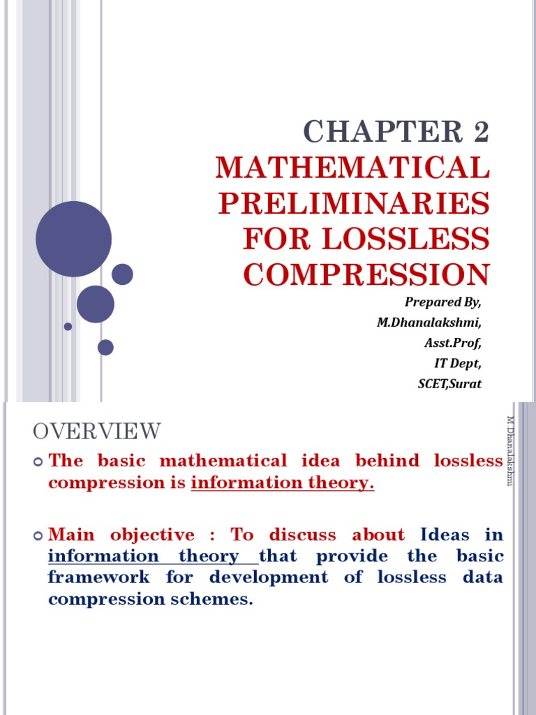 Chapter 2 - Mathematical Preliminaries For Lossless Compression | PDF ...