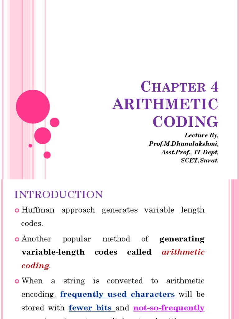 Chapter 4 Arithmetic Coding Pdf Code Sequence