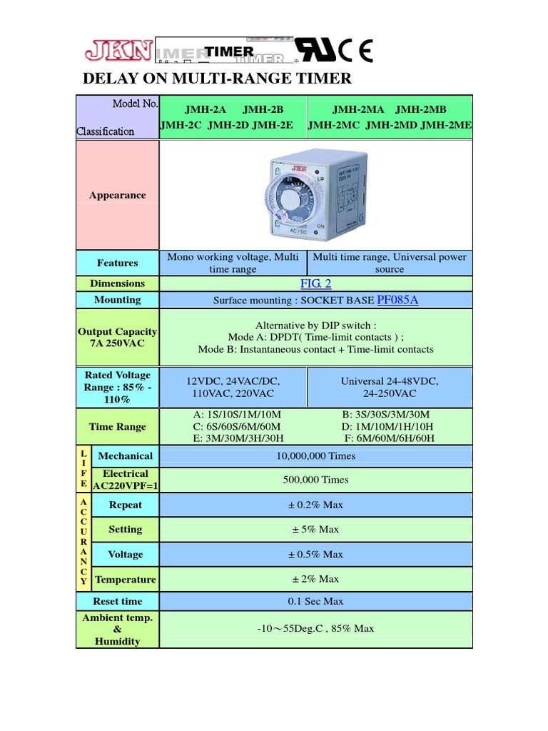Delay On Multi-Range Timer: FIG. 2 PF085A | PDF | Switch | Electromagnetism