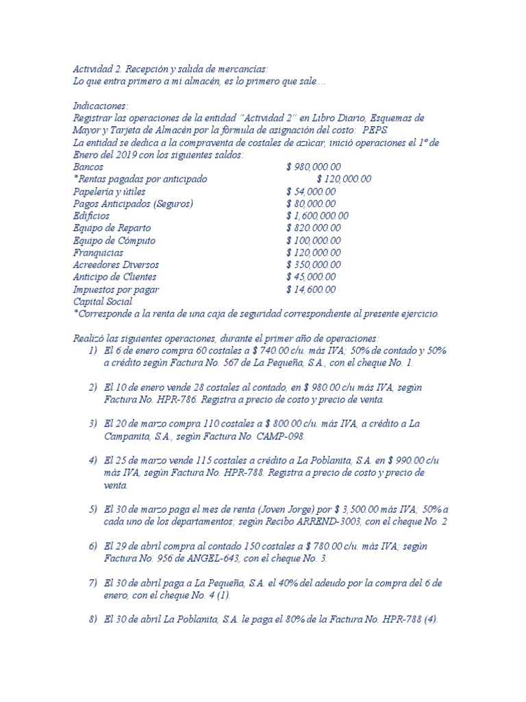 FIF D Actividad 2 - para Sesion Sincrona | PDF | Factura | Economias