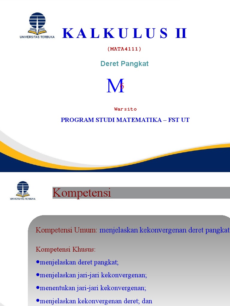 Kalkulus Ii: Deret Pangkat | PDF