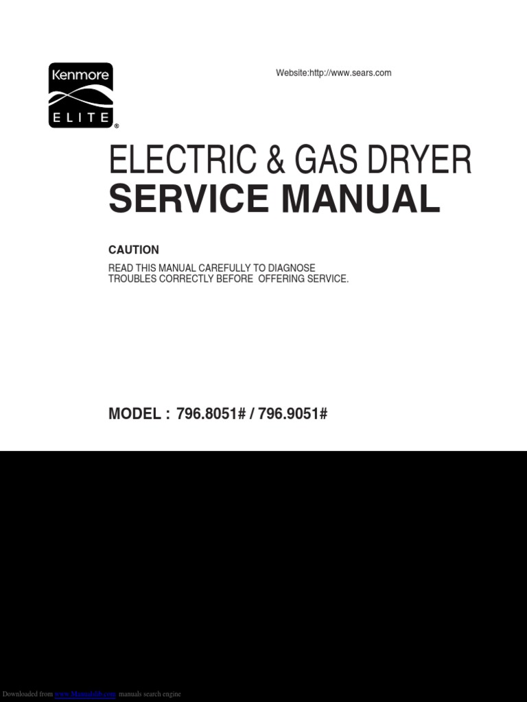 Electric & Gas Dryer: Service Manual | PDF | Electrical Connector ...