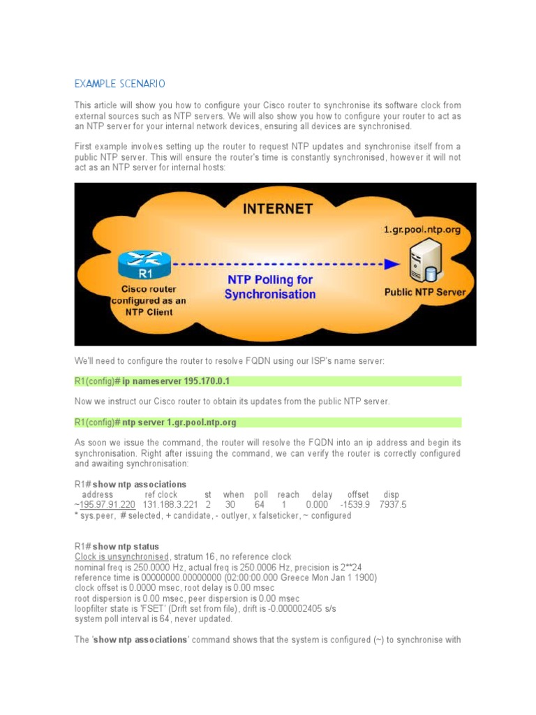 NTP Configuration Example | PDF | Router (Computing) | Telecommunications
