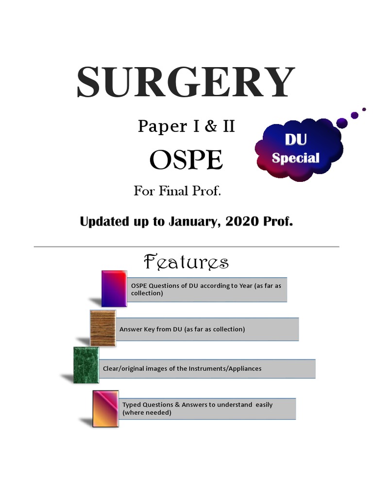 DU Surgery OSPE Collection Guide | PDF | Knee | Surgical Suture
