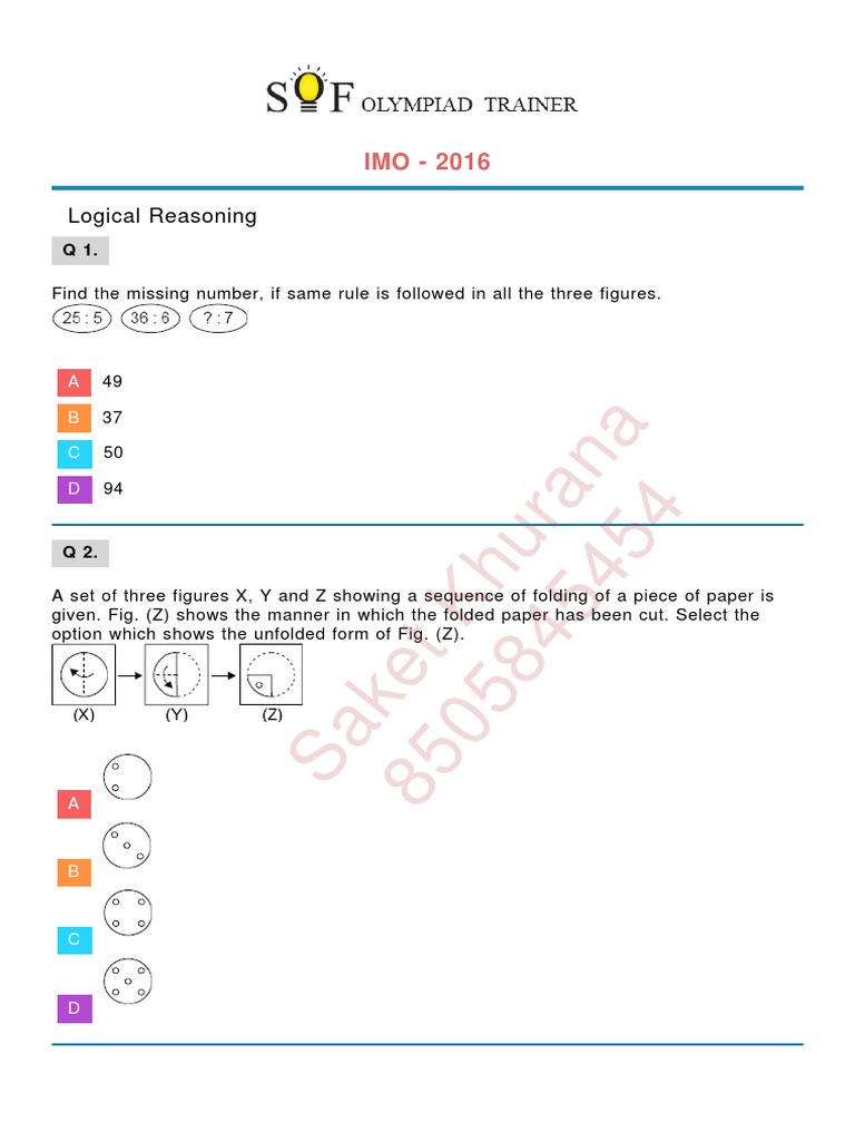 Imo - 2016 | PDF | Area | Numbers